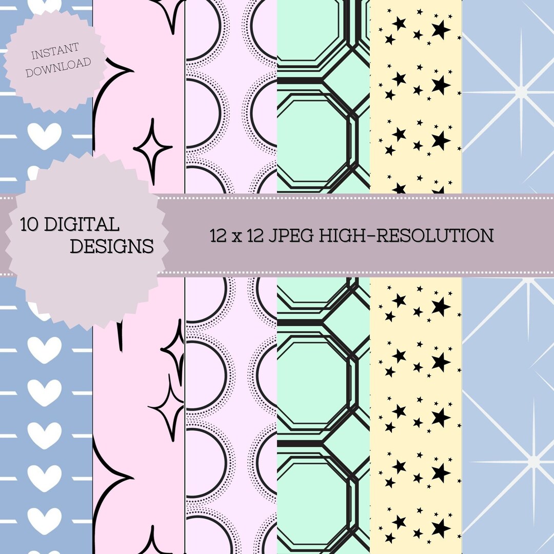 Seamless Patterns, Seamless Backdrops, Scrapbook Pages, Digital Paper ...