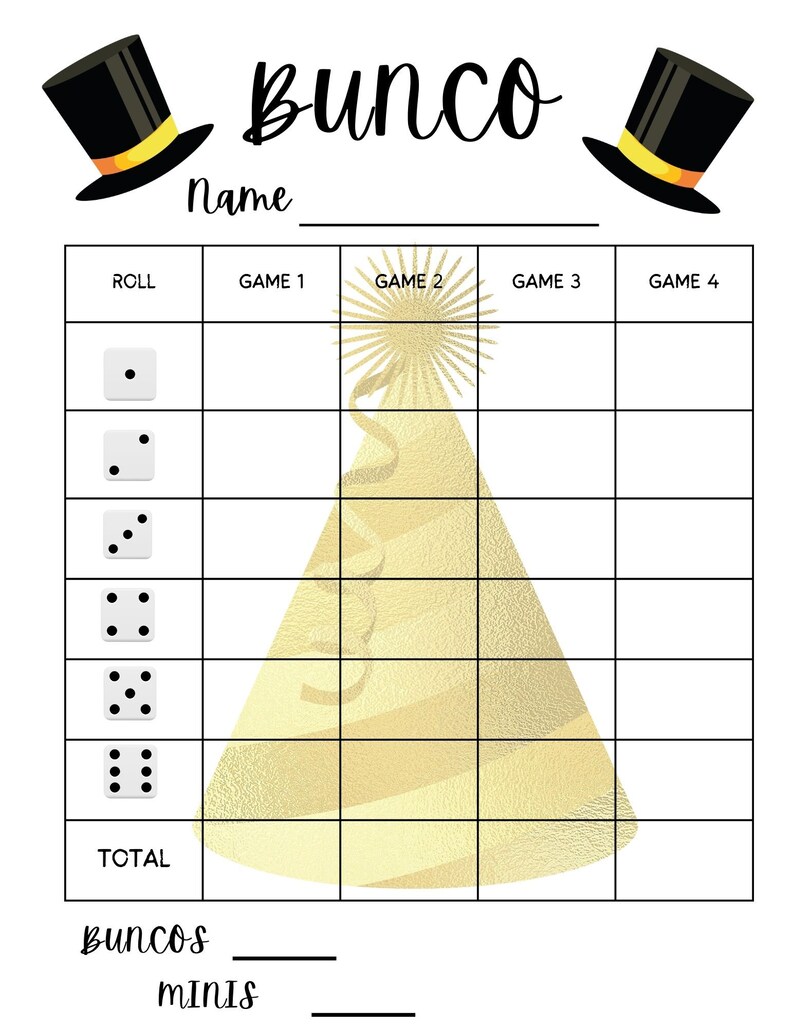 Festive Bunco Fun, Holiday Dice Game for New Years Cheer! - Etsy