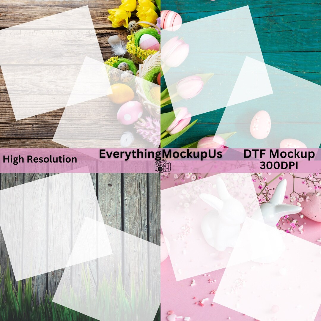 Direct to Film Mockup Bundle, DTF Wood Mock-ups, Easter DTF Transfer ...