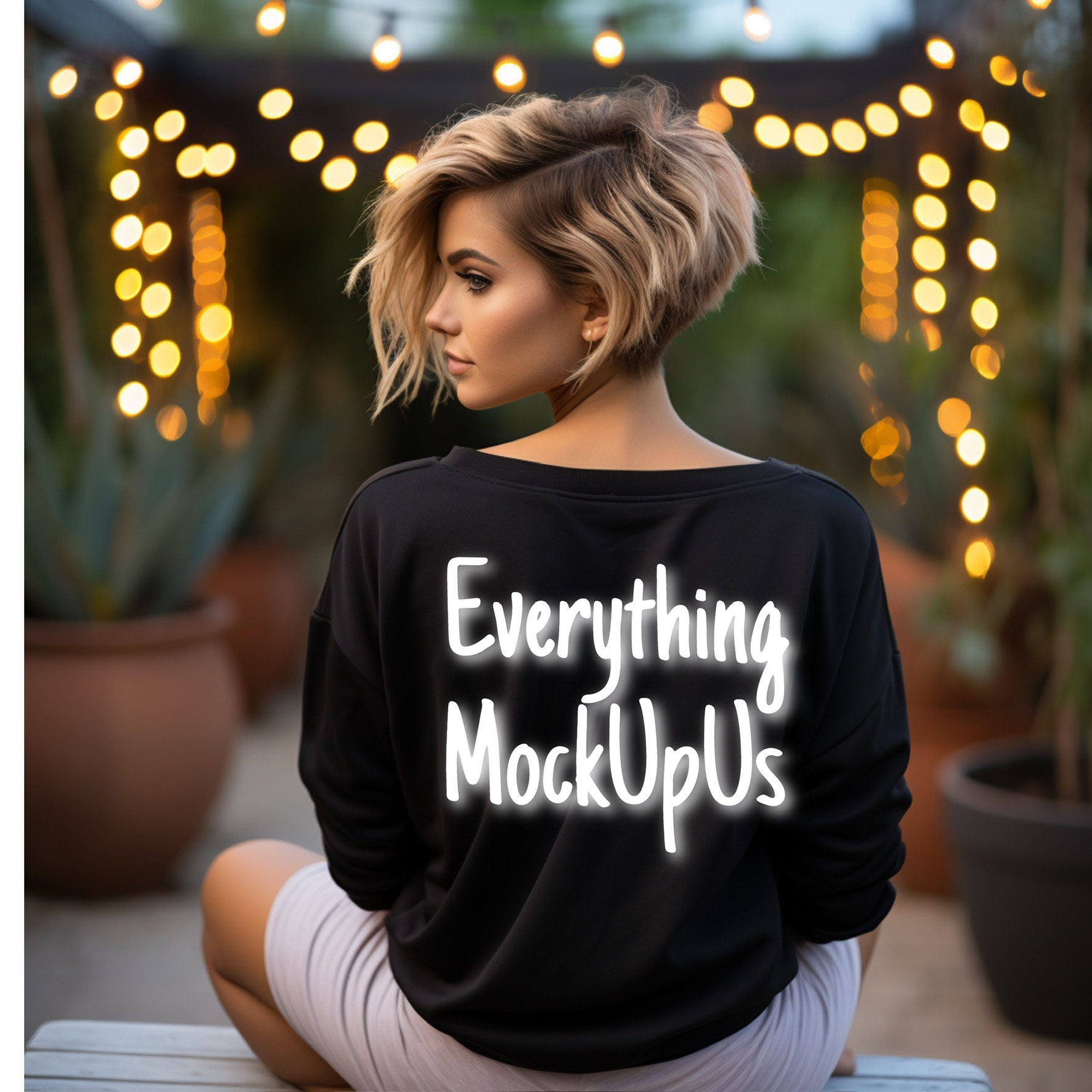 5 Front and Back Gildan 18000 Black Mockup, Backside Mockup, Front Back ...