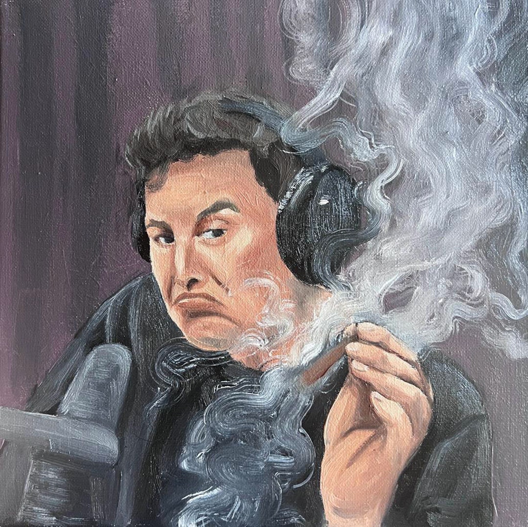 Portrait of Elon Musk Smoking - Etsy