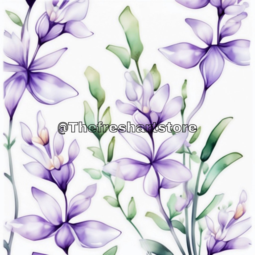 Lavender Watercolor Flowers Patterns Bundle 12x12 Inches - Etsy