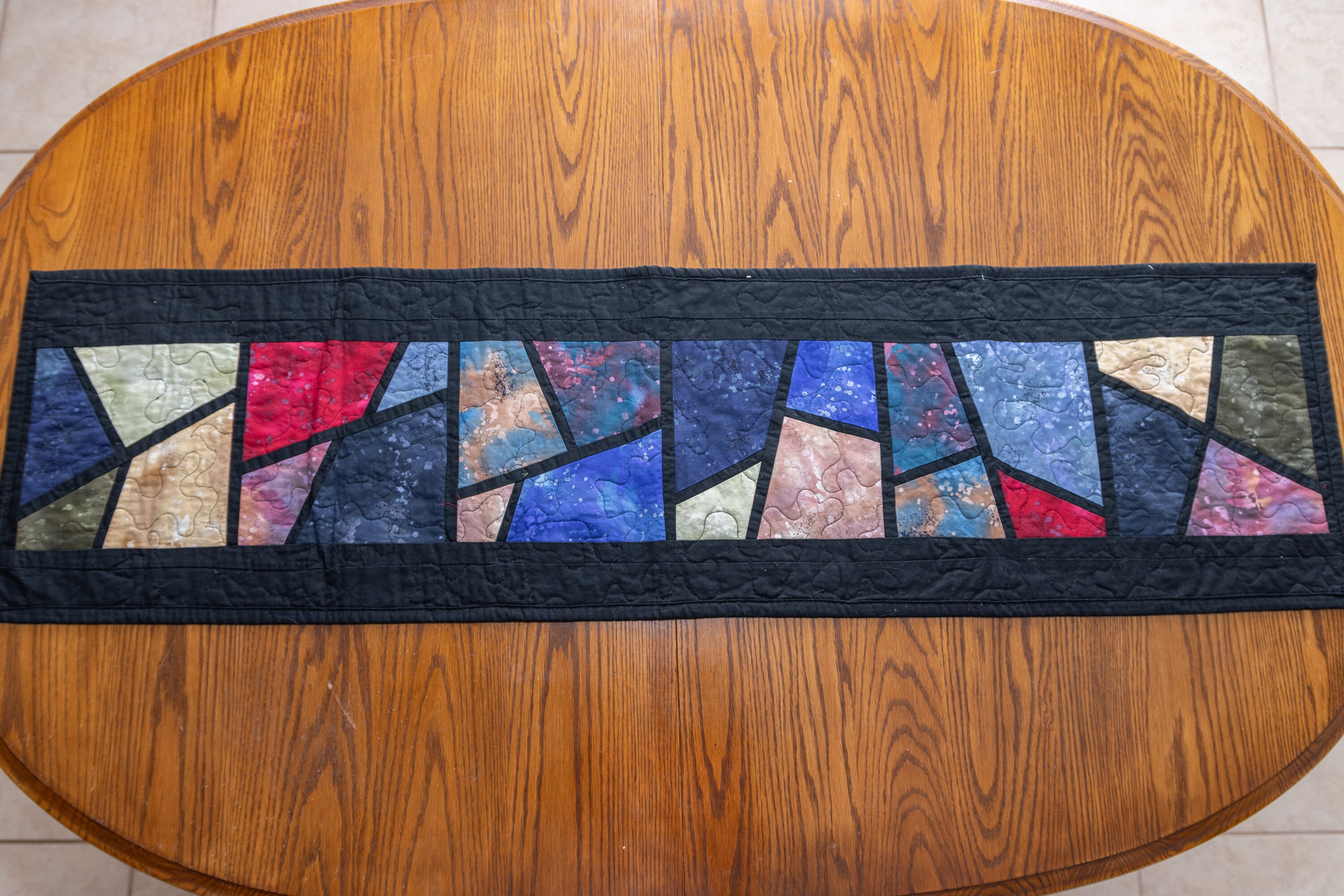 Quilted Stained Glass Table Runner, Quilted, Table Runner, Stained ...