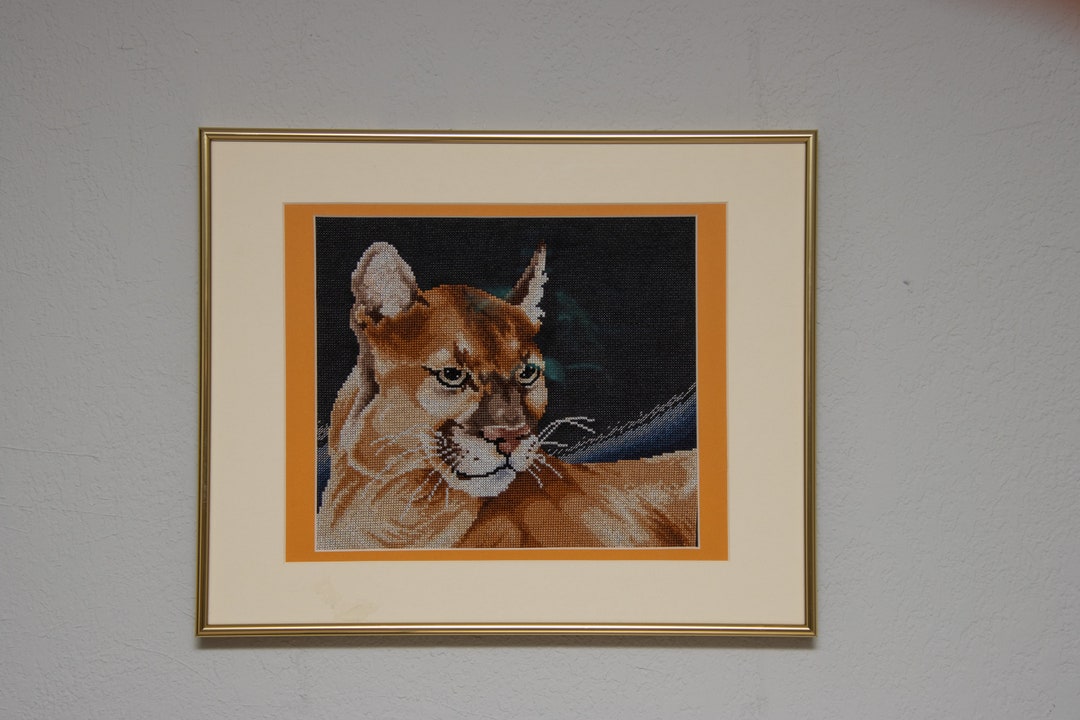 Cougar, Cross Stitch, Wall Art, Nature, Big Cat, Wild Animal - Etsy