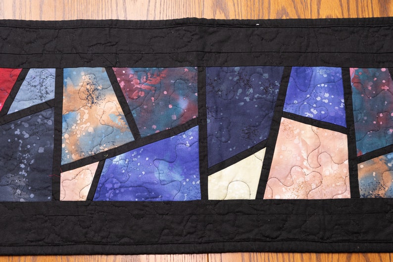 Quilted Stained Glass Table Runner, Quilted, Table Runner, Stained ...
