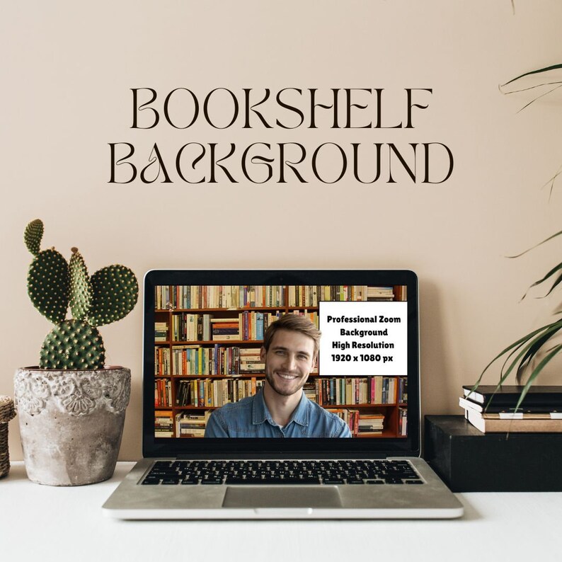Classic Bookshelf Virtual Background for Meetings, Zoom Call ...