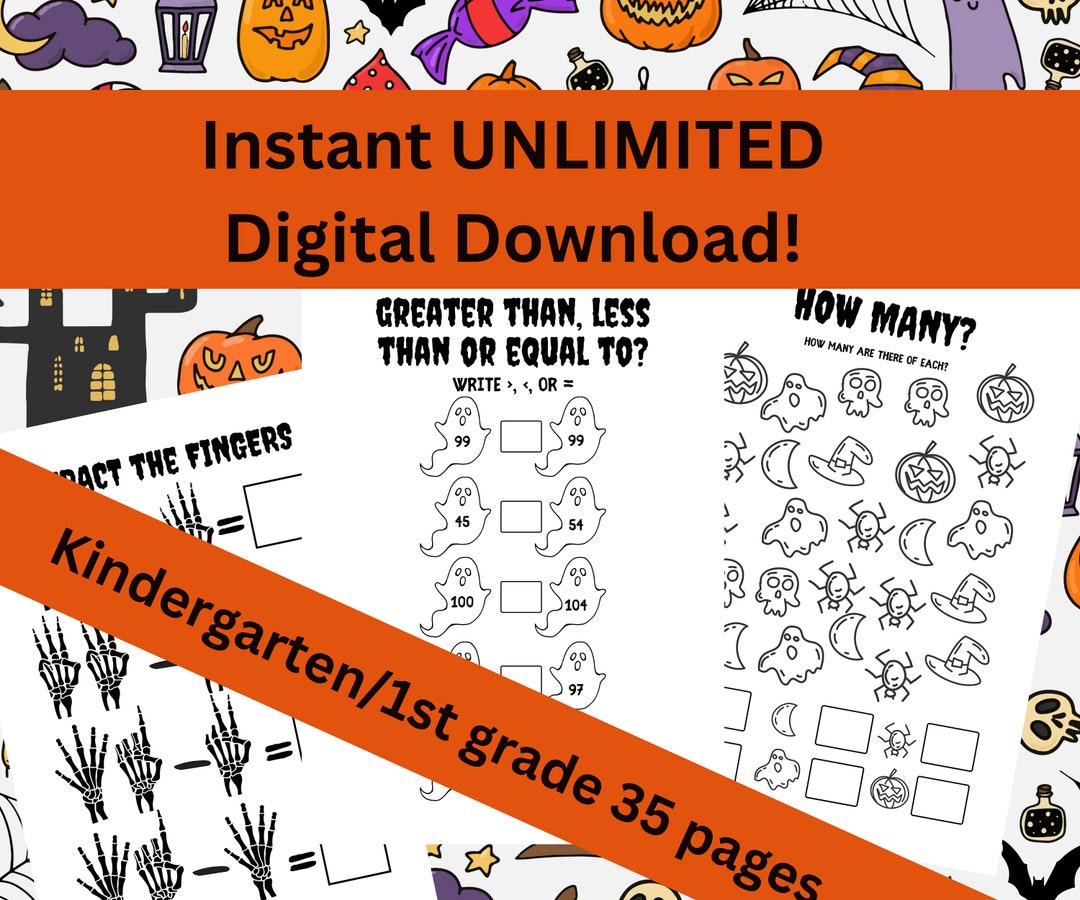 Halloween Math, Kindergarten, 1st Grade, No Prep Math Sheets, Halloween ...