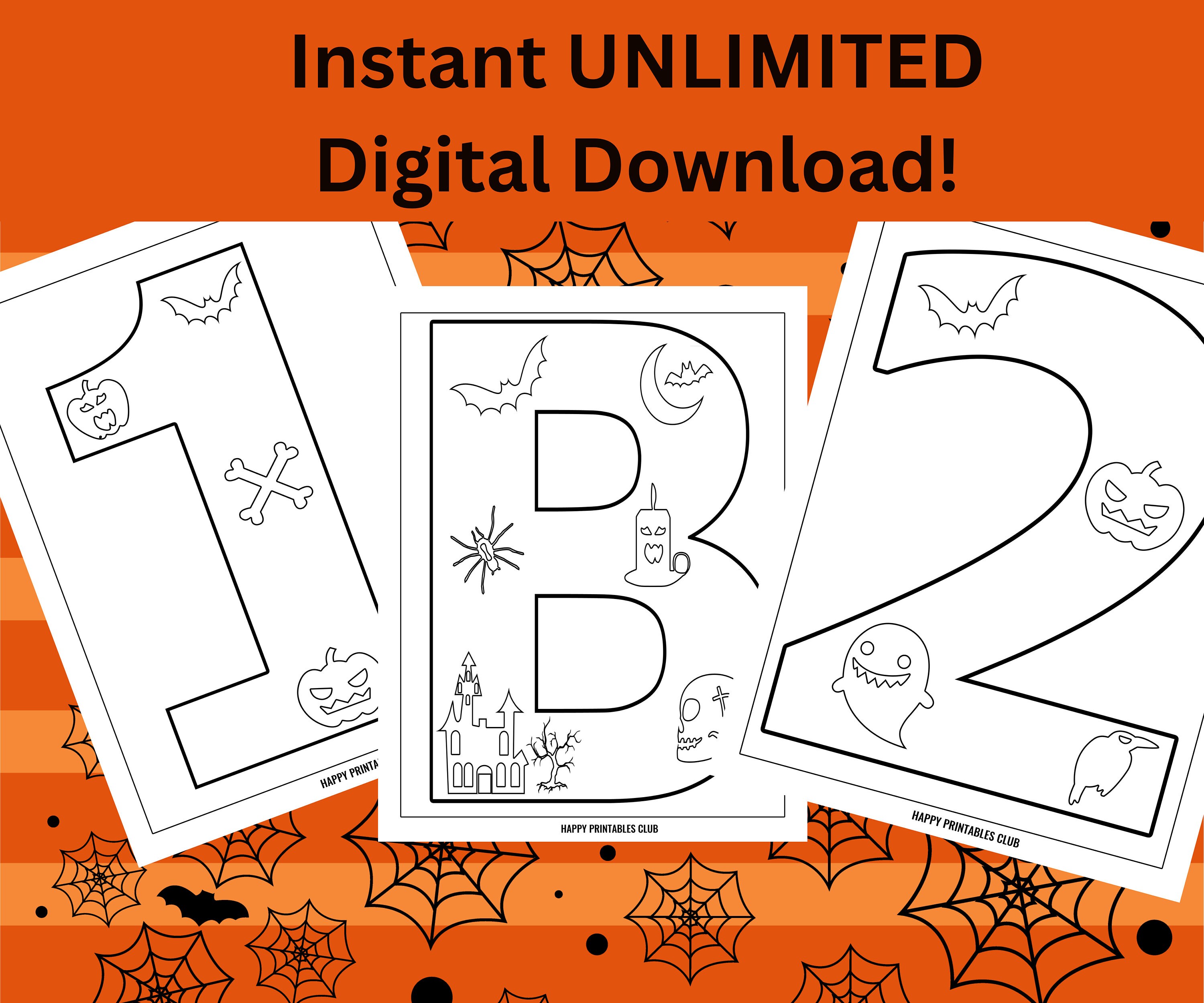 Halloween Letters and Numbers for Teacher and Home School, Numbers 1-10 ...