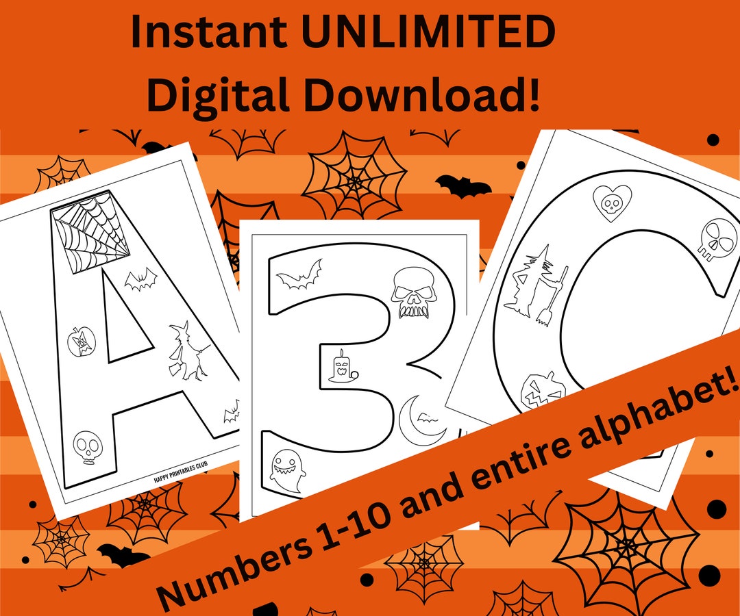 Halloween Letters and Numbers for Teacher and Home School, Numbers 1-10 ...