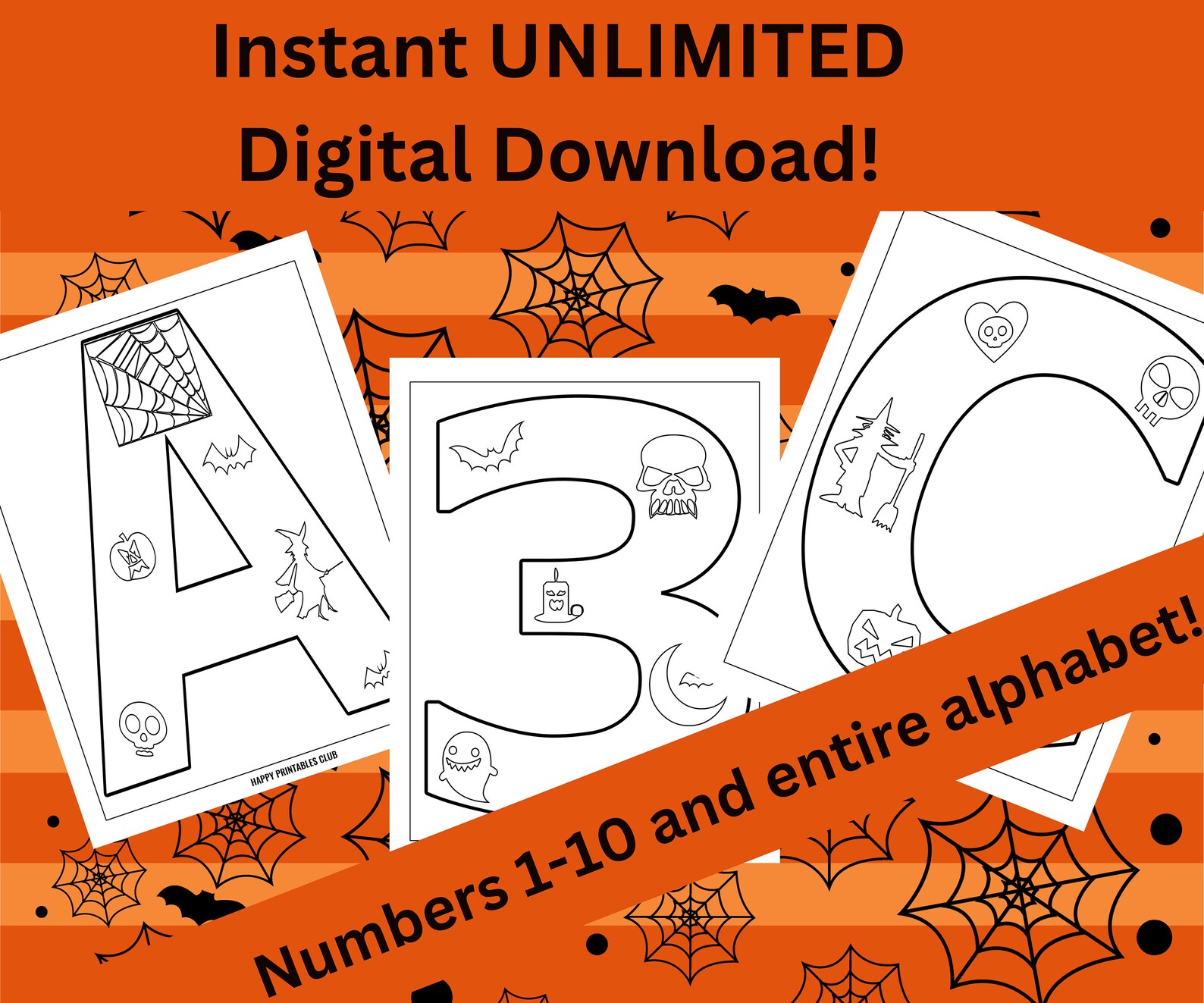 Halloween Letters and Numbers for Teacher and Home School, Numbers 1-10 ...