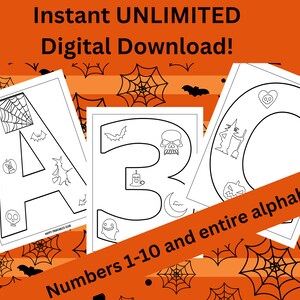 Halloween Letters and Numbers for Teacher and Home School, Numbers 1-10 ...