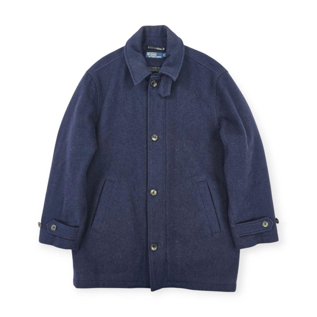 Polo Ralph Lauren Vintage Wool Overcoat Blue Men's Medium - Etsy