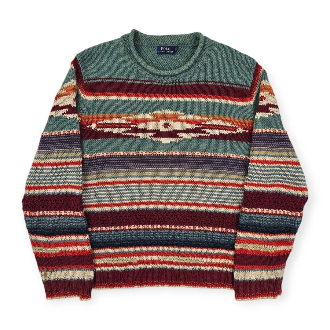 Polo Ralph Lauren Aztec Serape Knitted Jumper Women's Large - Etsy