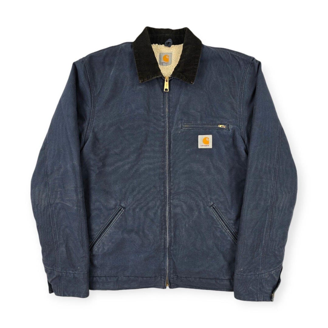 Carhartt Detroit Pile Lined Workwear Jacket Blue Men's Large - Etsy