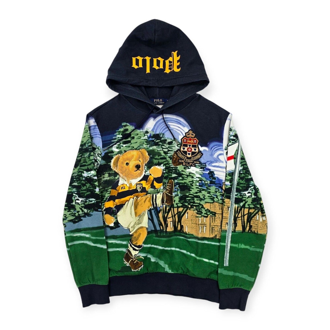Polo Ralph Lauren Bear Rugby Kicker Hoodie Men's Small - Etsy
