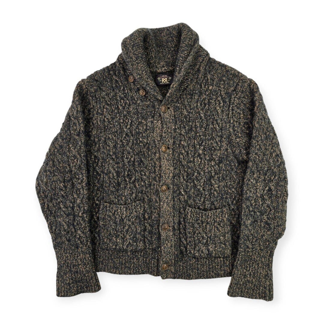 RRL Ralph Lauren Aran Knitted Shawl Marled Cardigan Men's Xl - Etsy