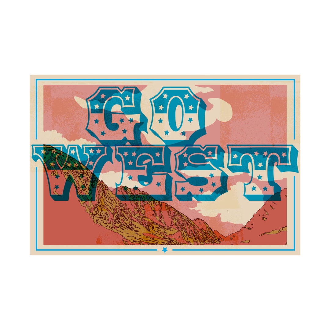 Go West Horizontal Alt Poster - Etsy