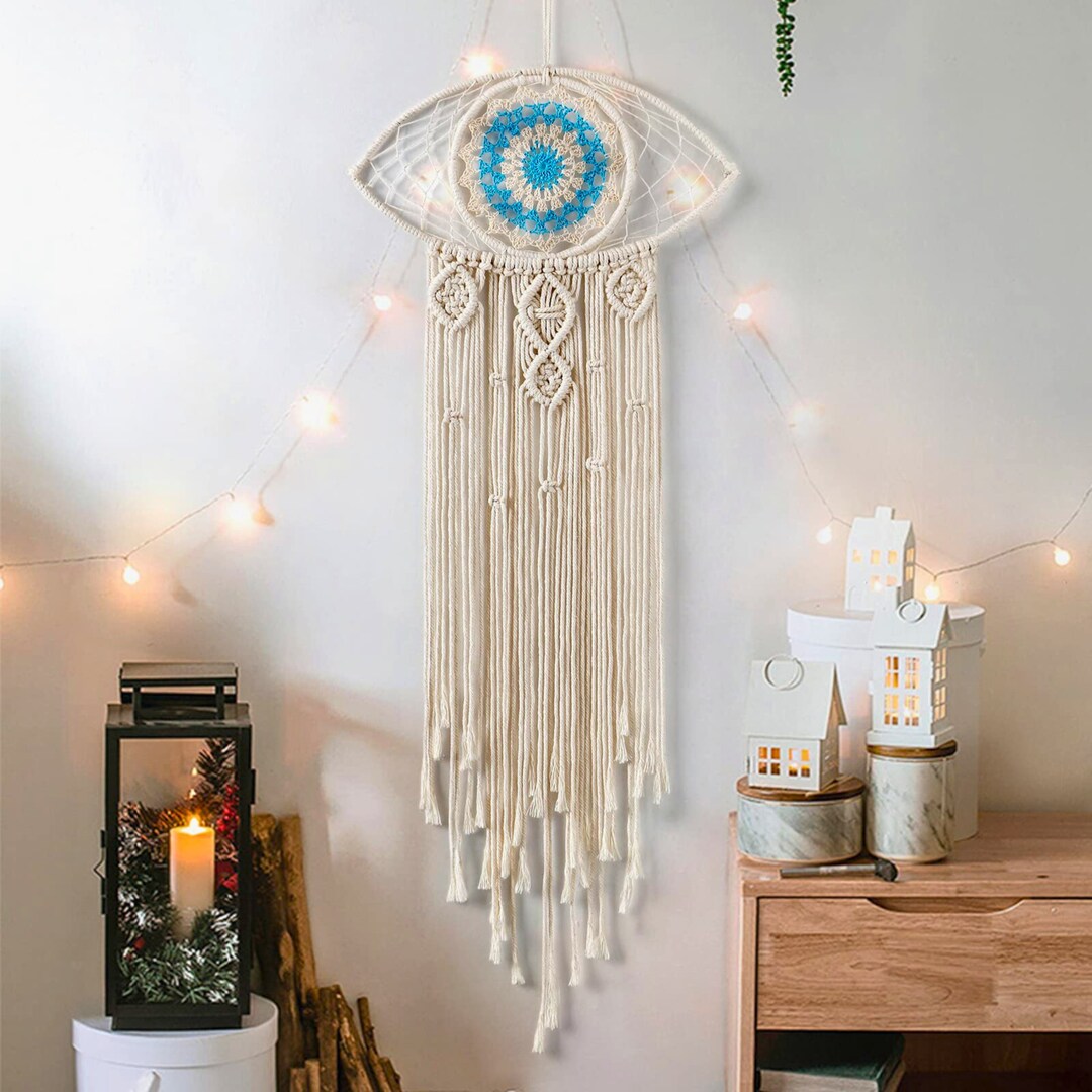 Matiasma Eye Dream Catcher in Macramé Eye of Greece Wall - Etsy