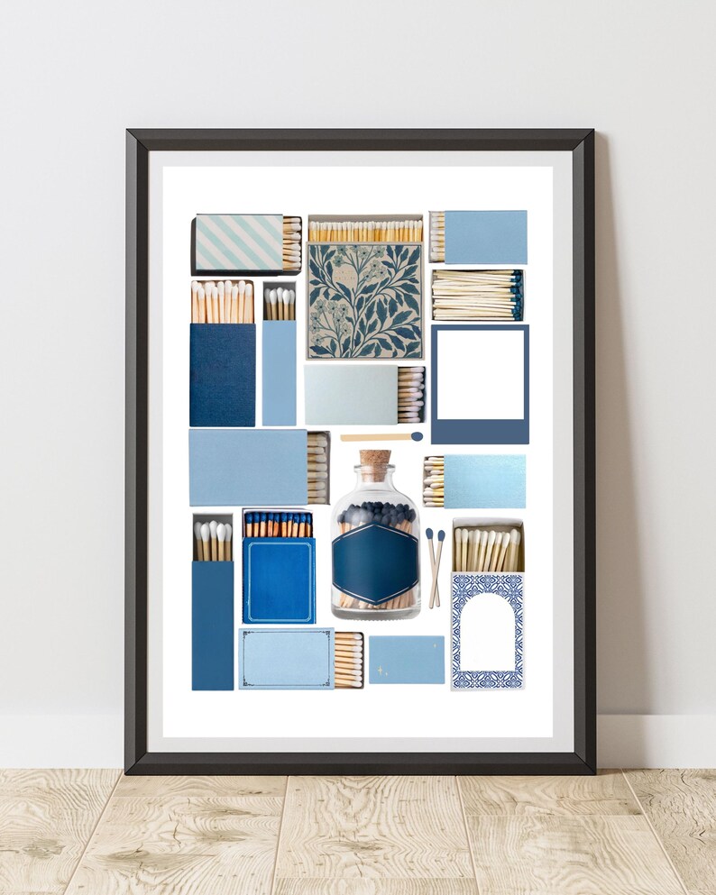 Blank Matchbox Print | Blue and White Matchbox Print | DIY Matchbox ...