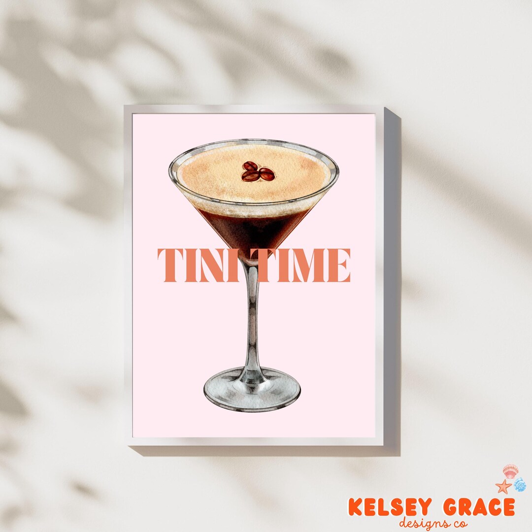 TINI TIME | Espresso Martini Digital Print | Digital Art - Etsy