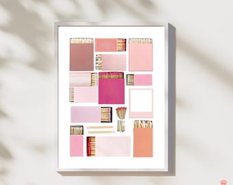Blank Matchbox Print | Pink and White Matchbox Print | DIY Matchbox ...