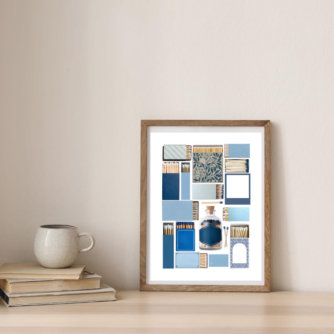 Blank Matchbox Print | Blue and White Matchbox Print | DIY Matchbox ...