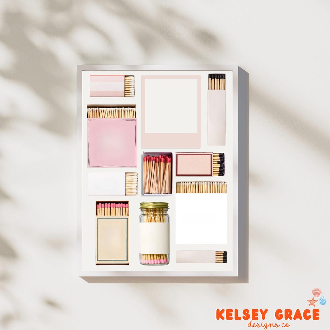 Blank Matchbox Print | Pink and White Matchbox Print | DIY Matchbox ...