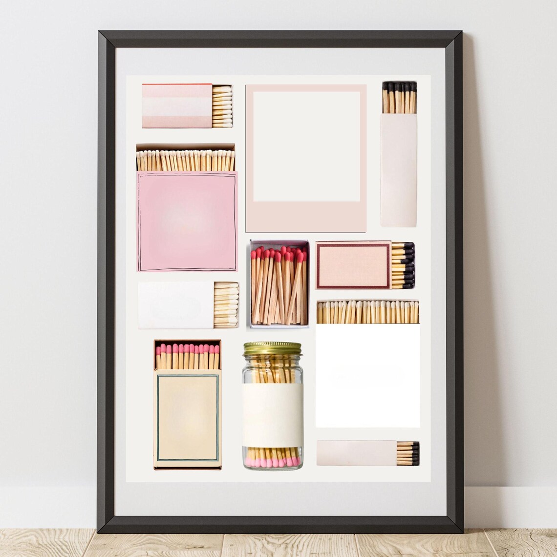 Blank Matchbox Print | Pink and White Matchbox Print | DIY Matchbox ...