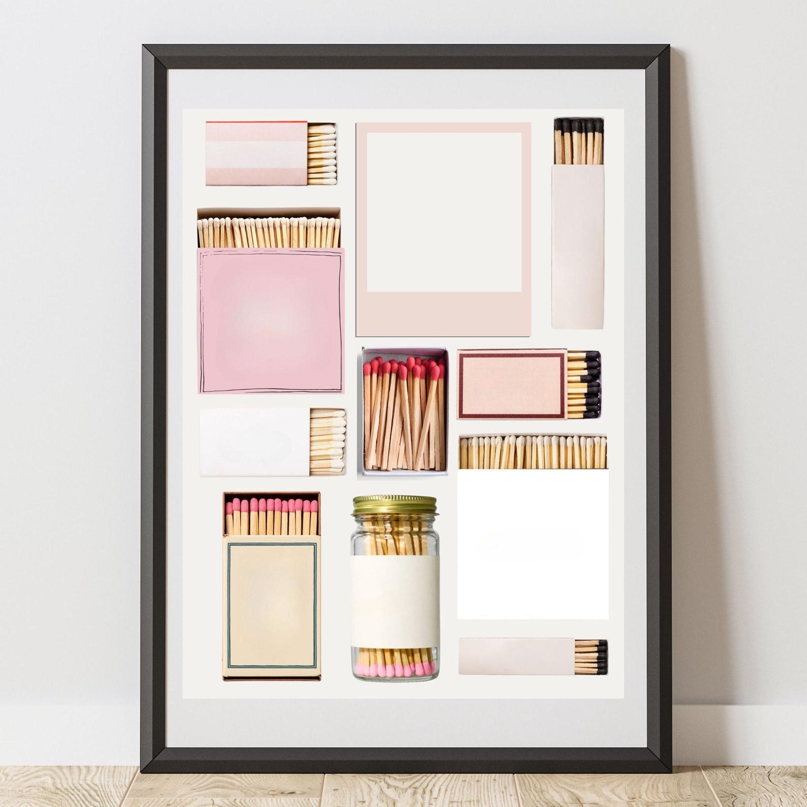 Blank Matchbox Print | Pink and White Matchbox Print | DIY Matchbox ...