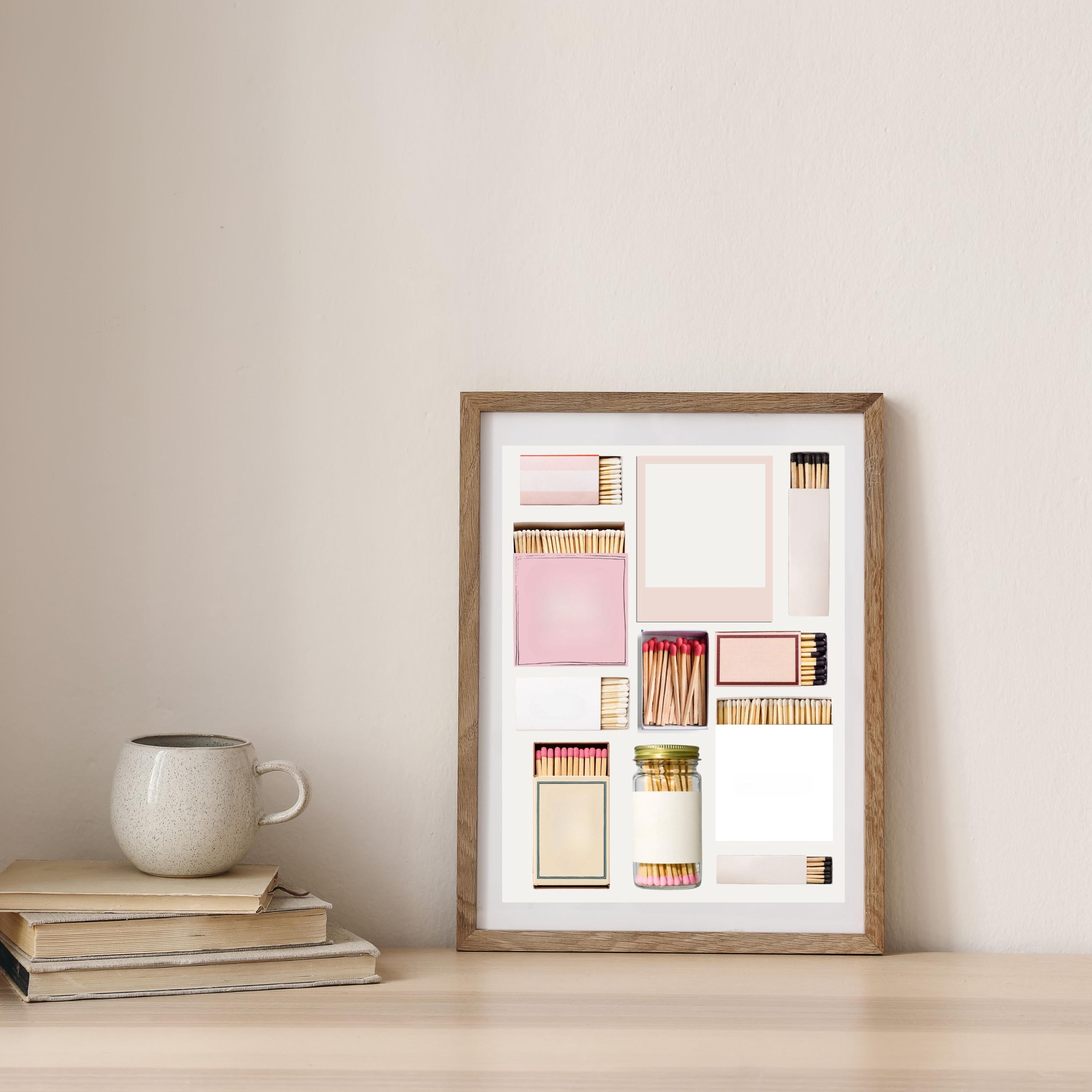 Blank Matchbox Print | Pink and White Matchbox Print | DIY Matchbox ...