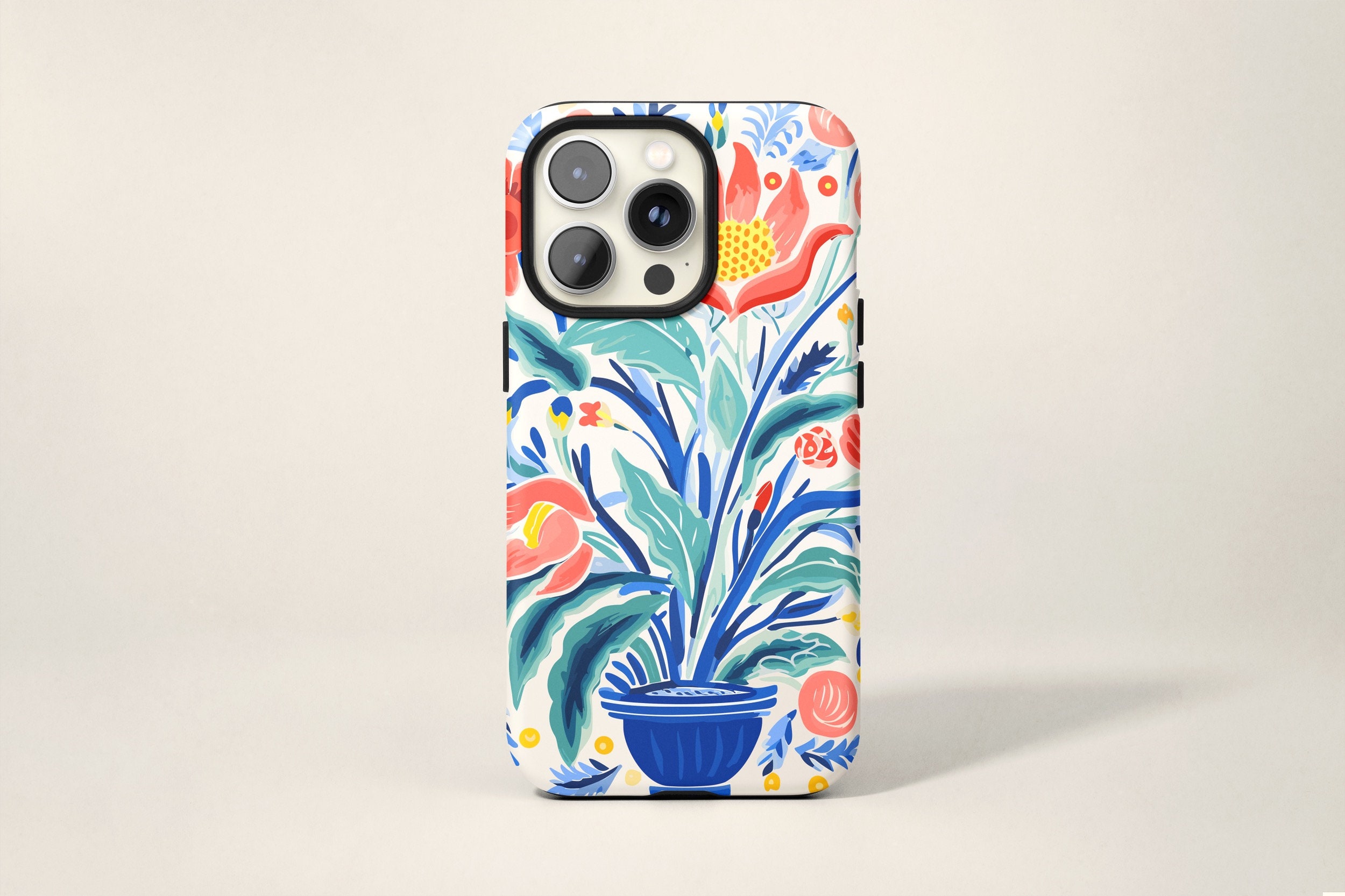 Mediterranean Flowers Italian Maiolica Phone Case Luxury - Etsy