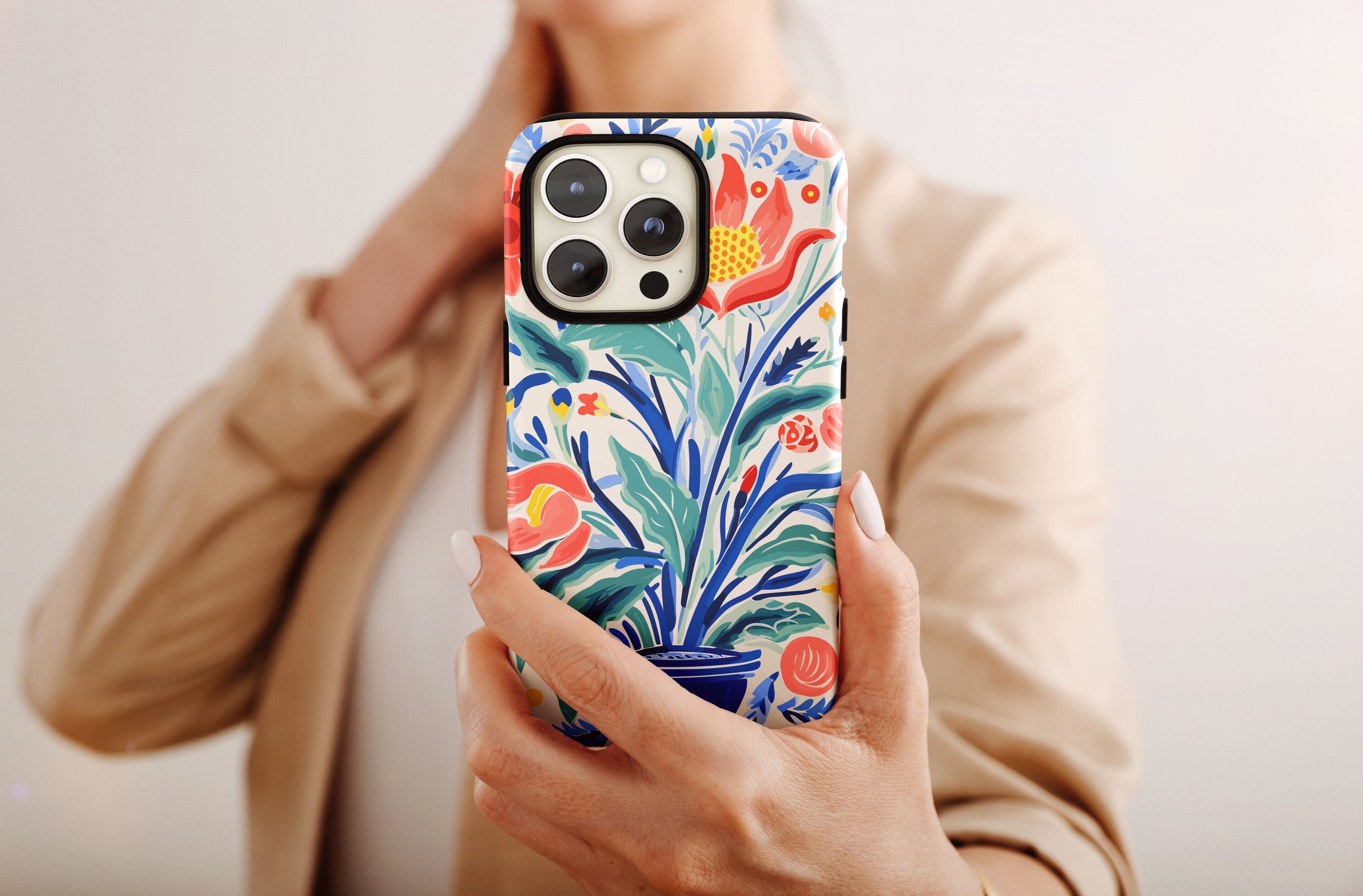 Mediterranean Flowers Italian Maiolica Phone Case Luxury - Etsy