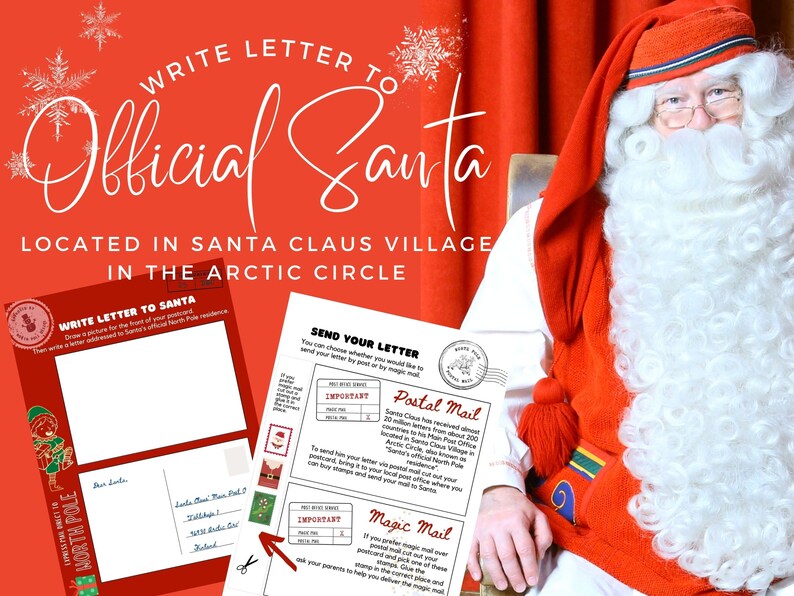 Letter to Official Santa Claus PRINTABLE / Kids Letter to Santa / Santa ...