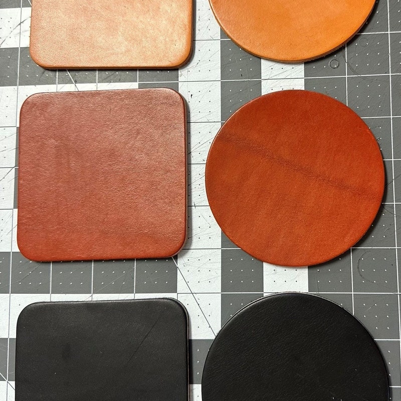 Leather Coaster - Etsy