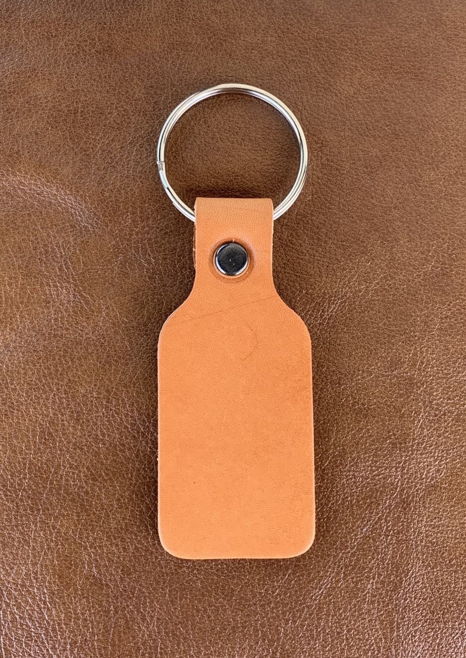 Blank Leather Key Fob With Divot Tool, Leather Keyring for Laser ...