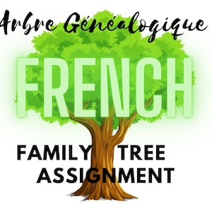 Arbre Généalogique (family Tree) Assignment_ Beginner French - Etsy