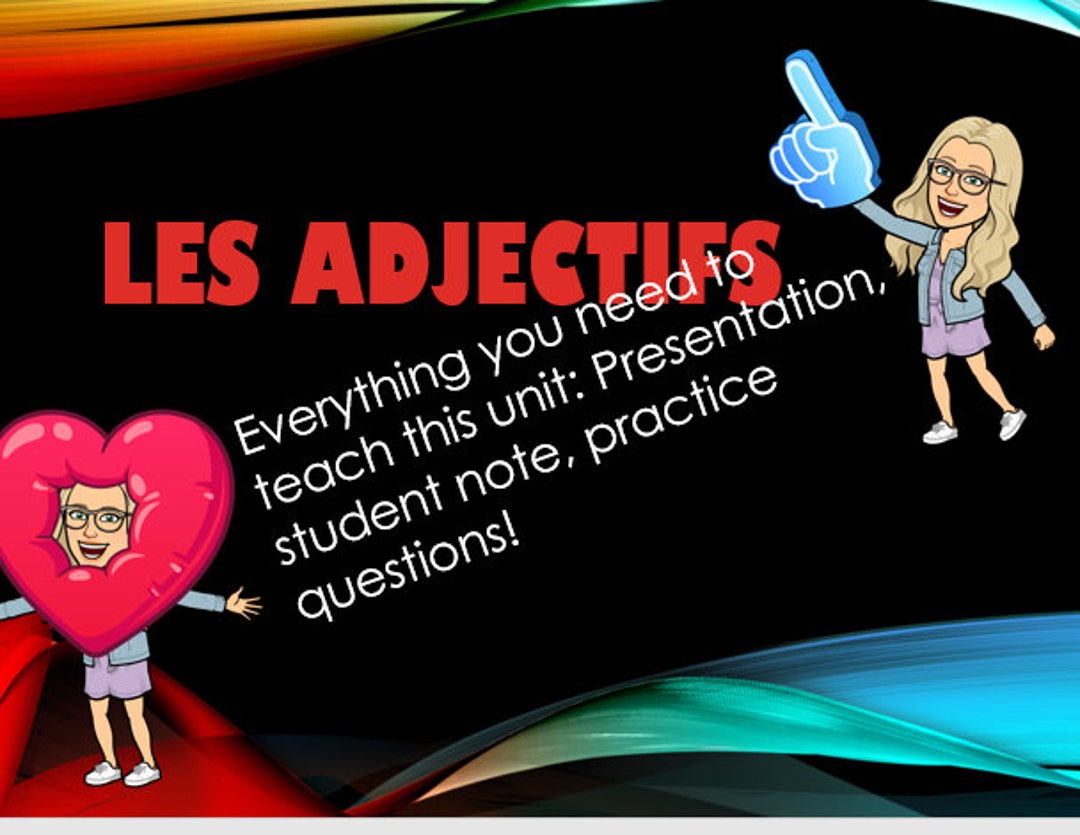 Bundle: French Adjective Lesson + Student Note + Practice! - Etsy