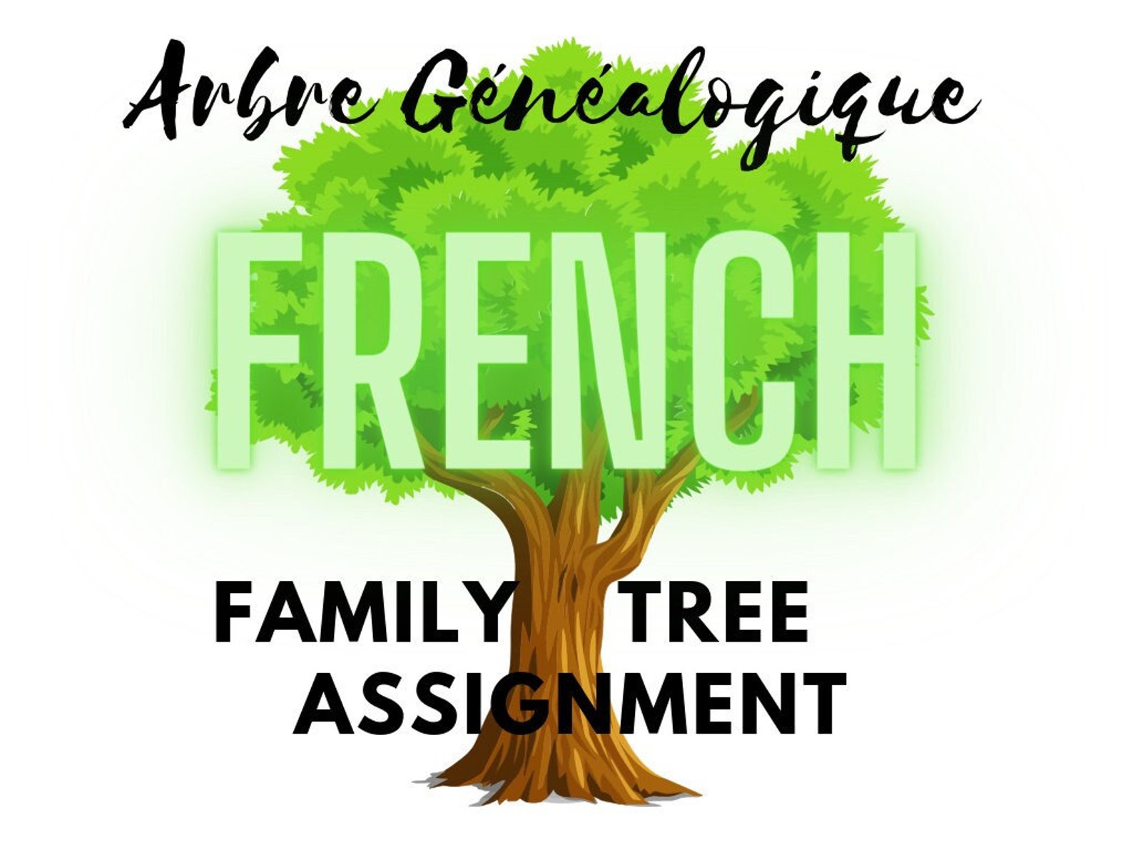 Arbre Généalogique (family Tree) Assignment_ Beginner French - Etsy