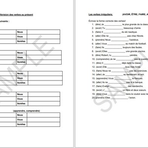 Complete French Verb Lesson - Etsy