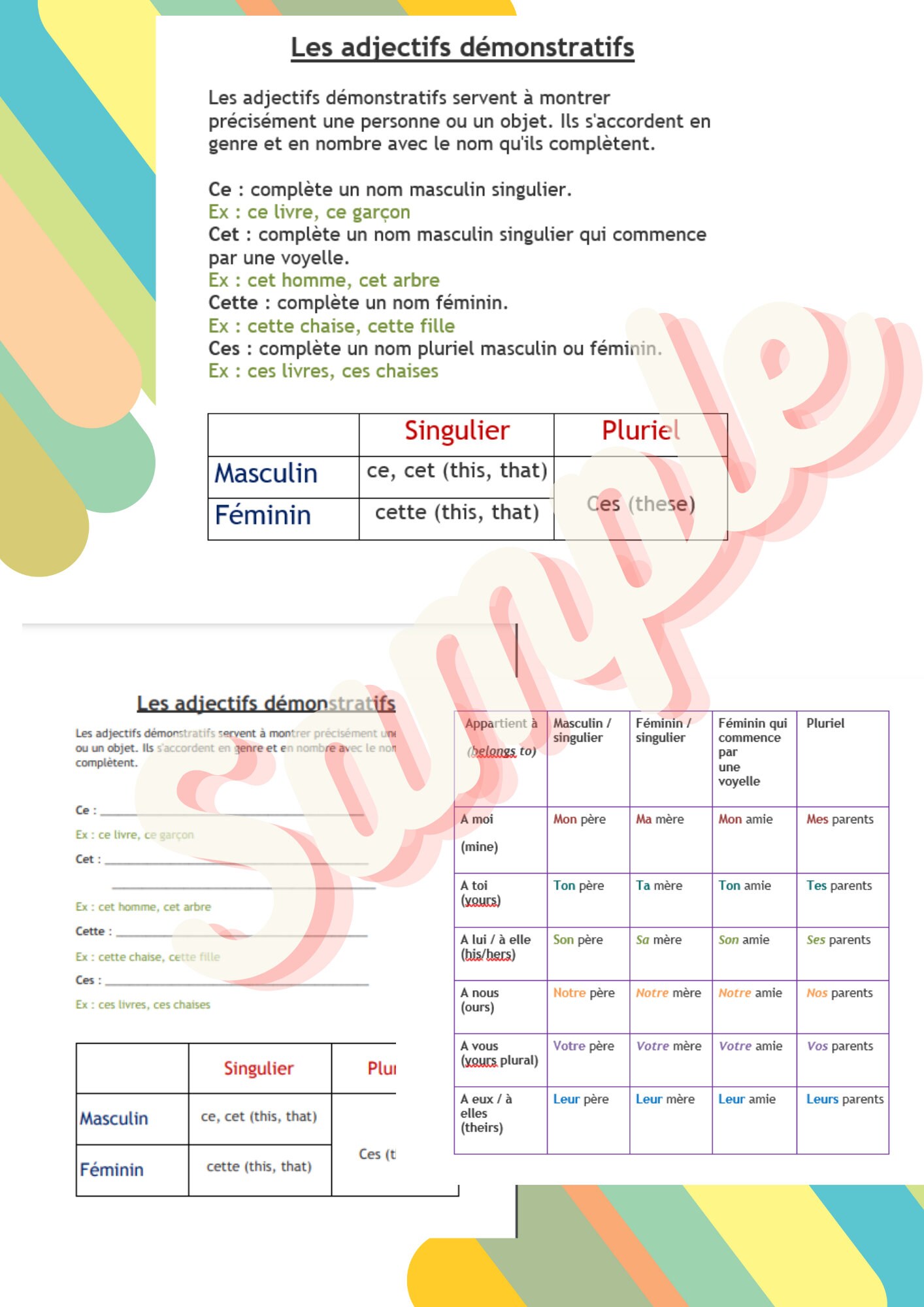Beginner French Lesson: Adjectives - Etsy