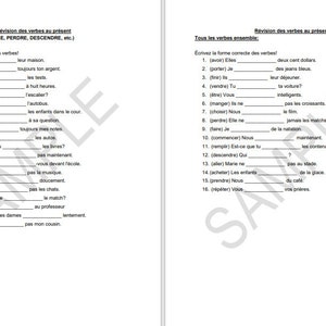 Complete French Verb Lesson - Etsy