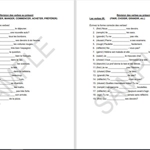 Complete French Verb Lesson - Etsy