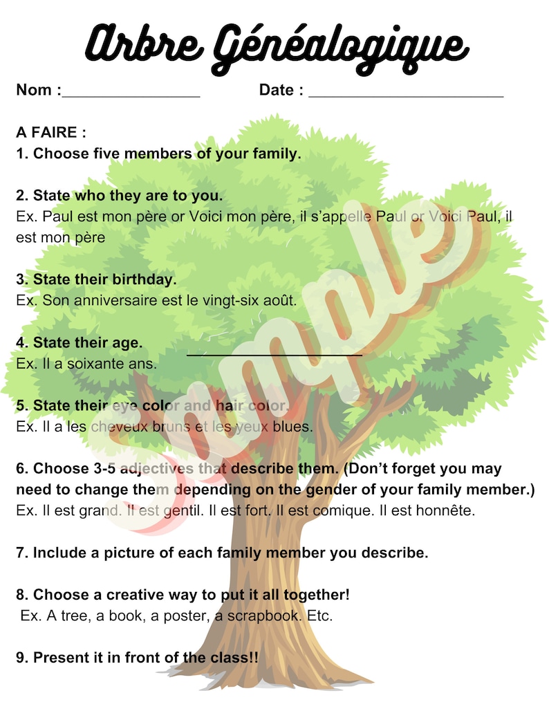 French Project Family Tree - Etsy