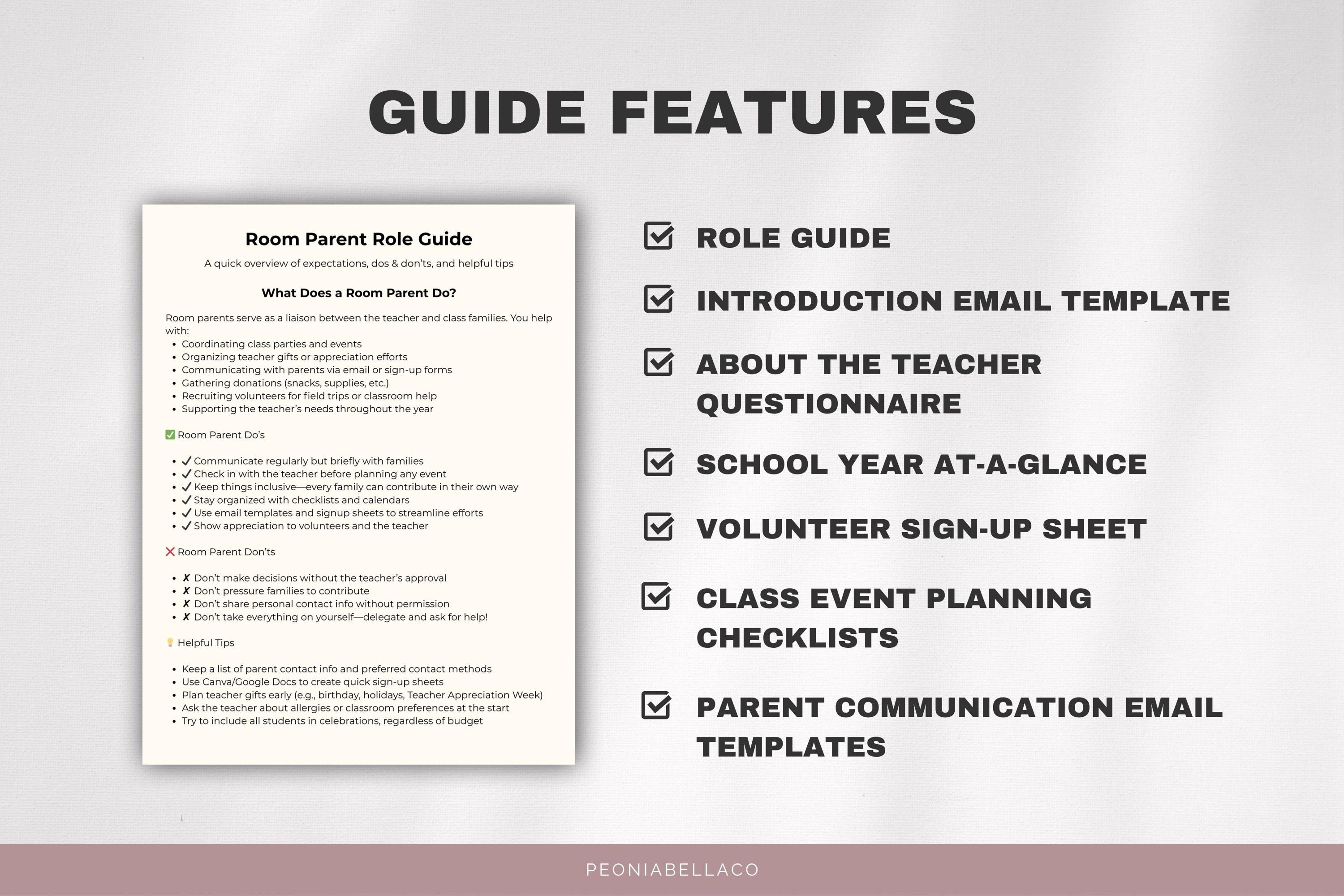Comprehensive Room Parent Organizer: School Year Planner, Calendar ...