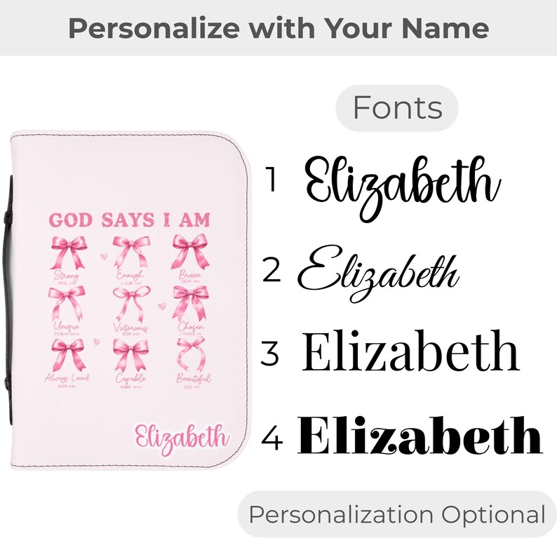 Personalized Pink Bible Cover With Inspirational Quotes | Christian ...