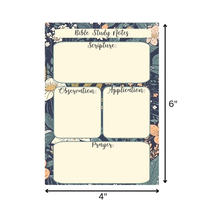 Floral Bible Study Notepad | Scripture Notes SOAP Journaling Christian ...