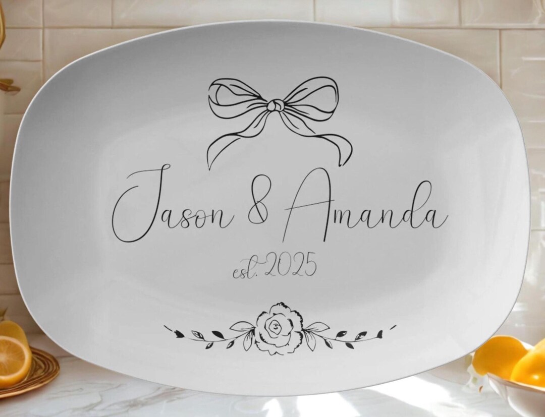 Personalized Wedding Platter With Names & Est. Year, Serving Dish ...