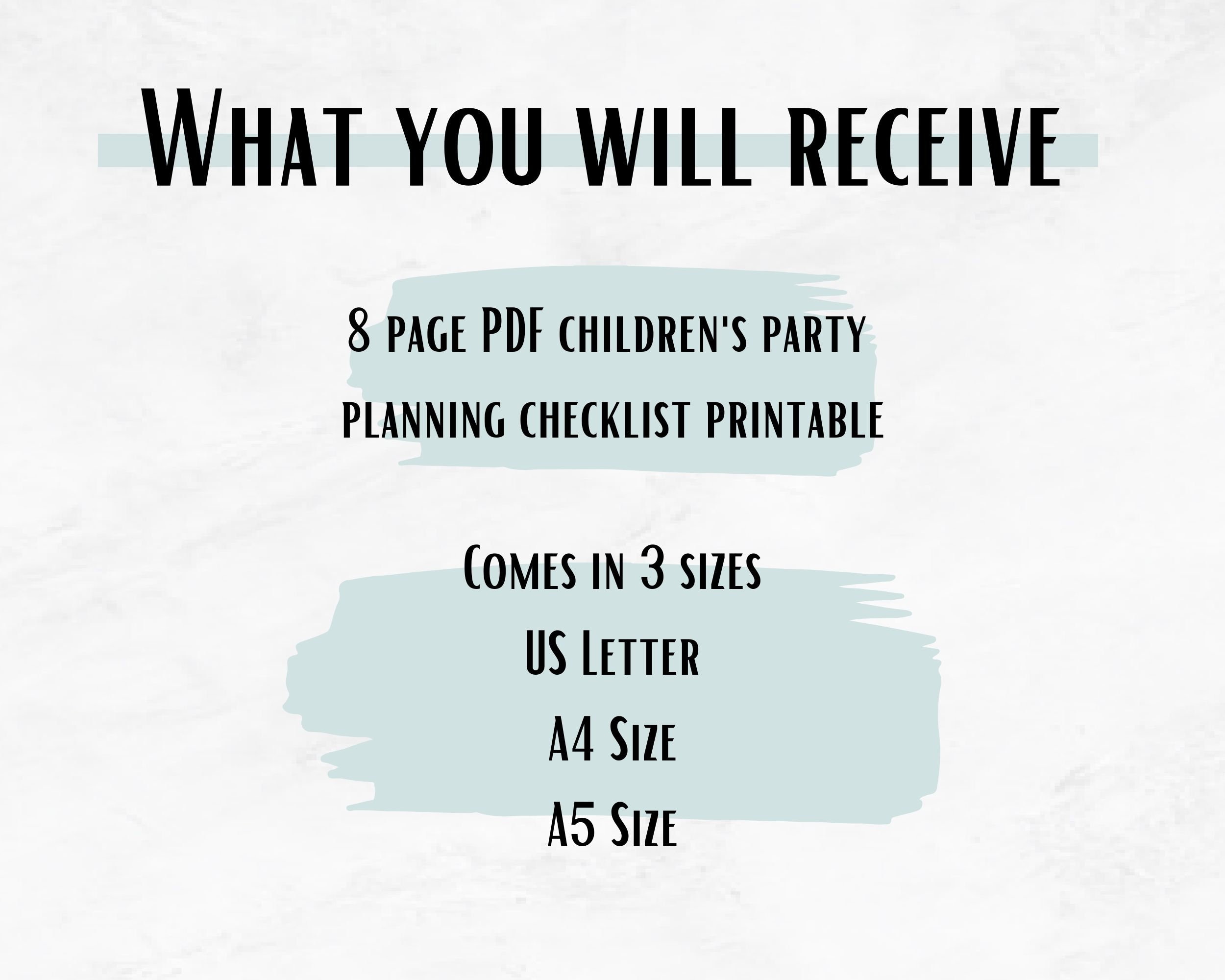 Children's Party Planning Checklist, Kids Birthday Party Planner ...