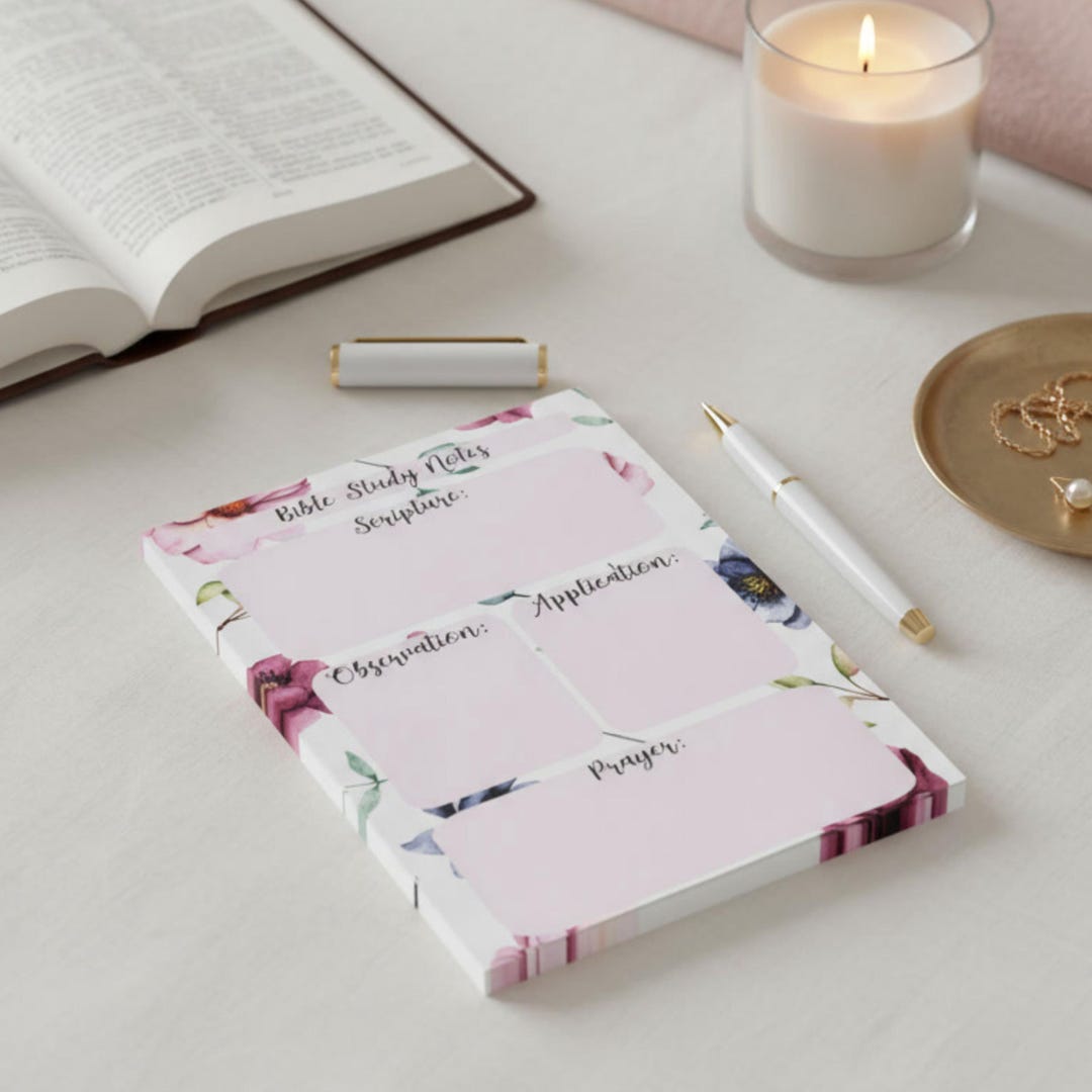 Floral Bible Study Notepad | SOAP Sticky Notes for Scripture Notes ...