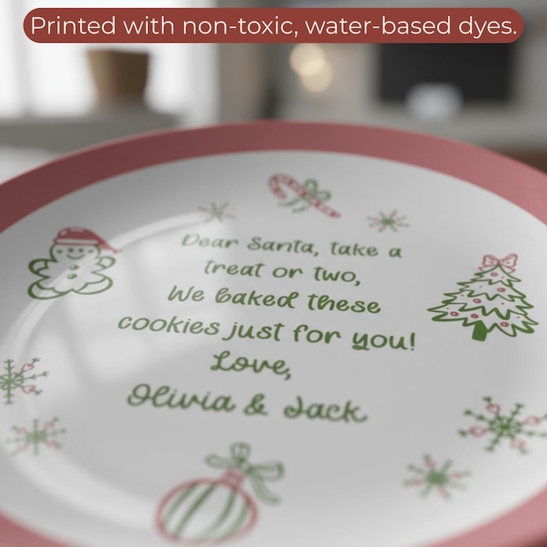 Cookies for Santa Plate Personalized Kids Christmas Doodle Plate Santa ...